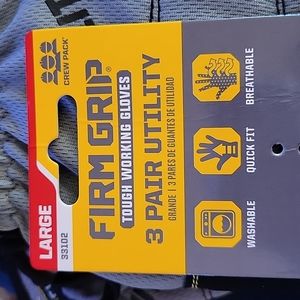 Firm Grip | Accessories | Firm Grip 3 Pack Large Utility Work Gloves ...